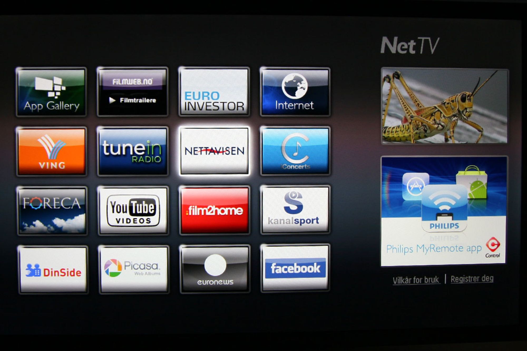 TEST: Philips 47PFL7606 - Meny og tilkoblinger - Tek.no